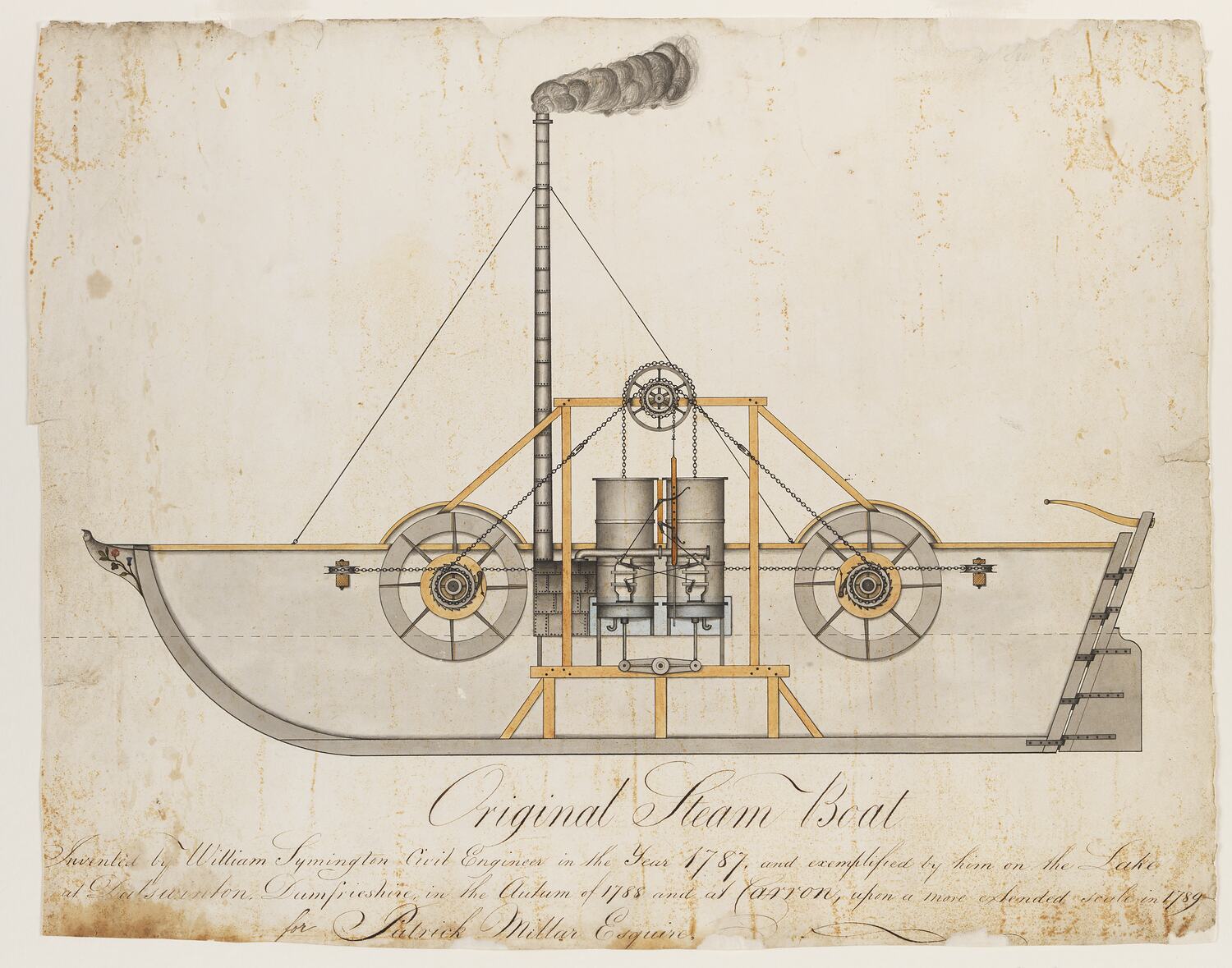 Engineering Drawing - William Symington, Original Steam Boat for ...