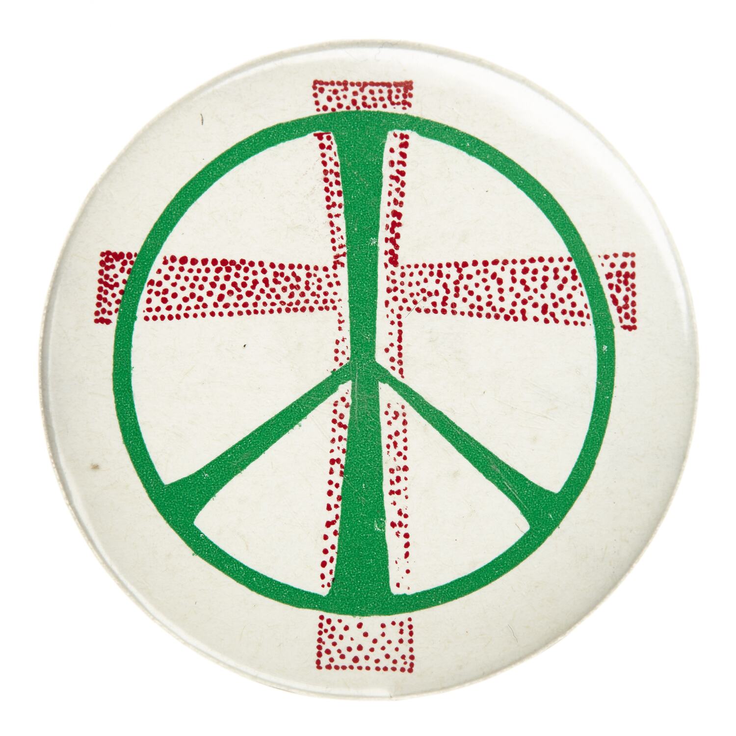 Badge - Peace Symbol and Cross, Australia, pre 1986