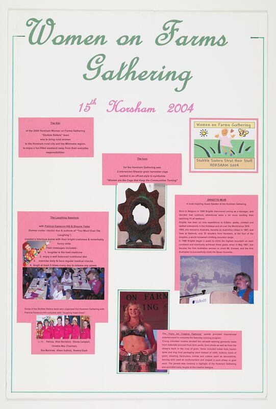 History Board - Victorian Women on Farms Gathering, Horsham, 2004