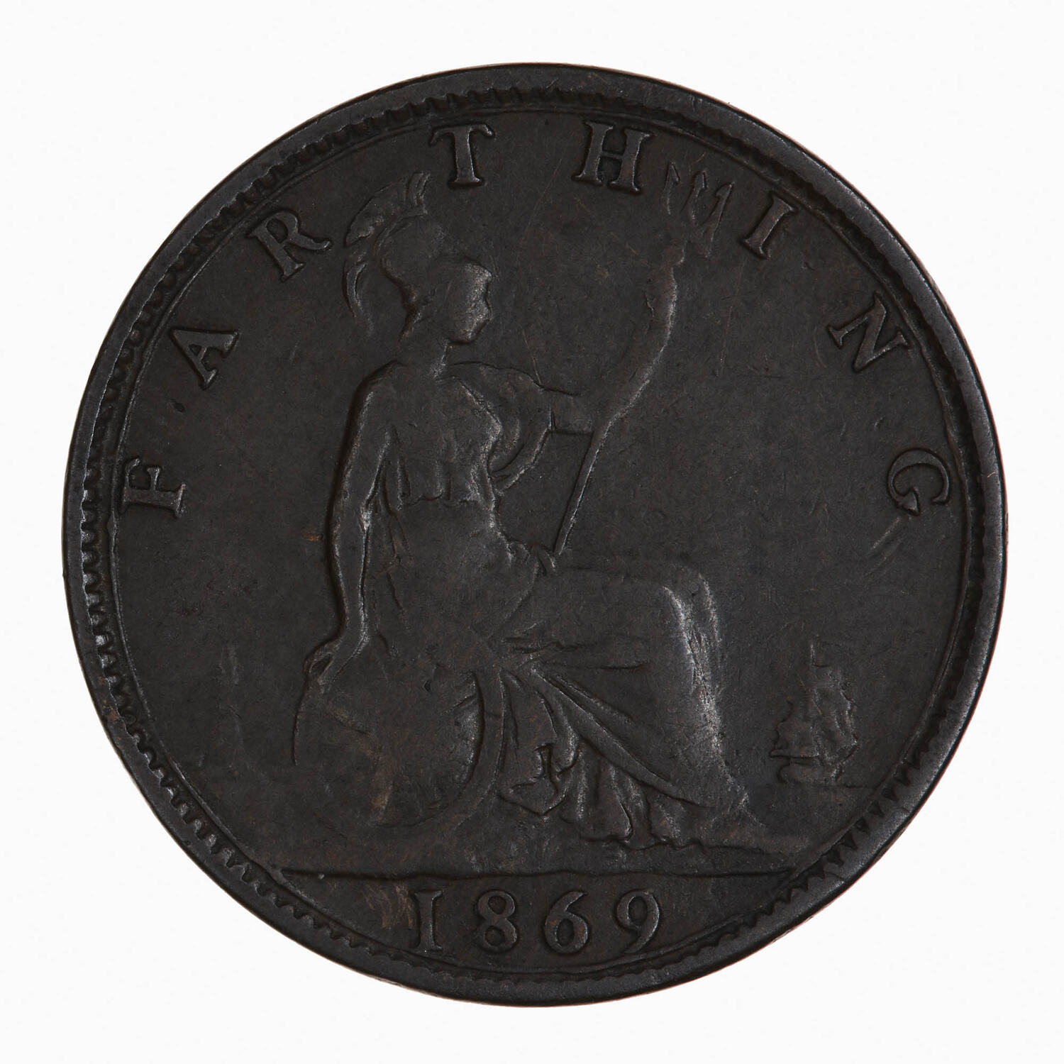 Coin - Farthing, Queen Victoria, Great Britain, 1869