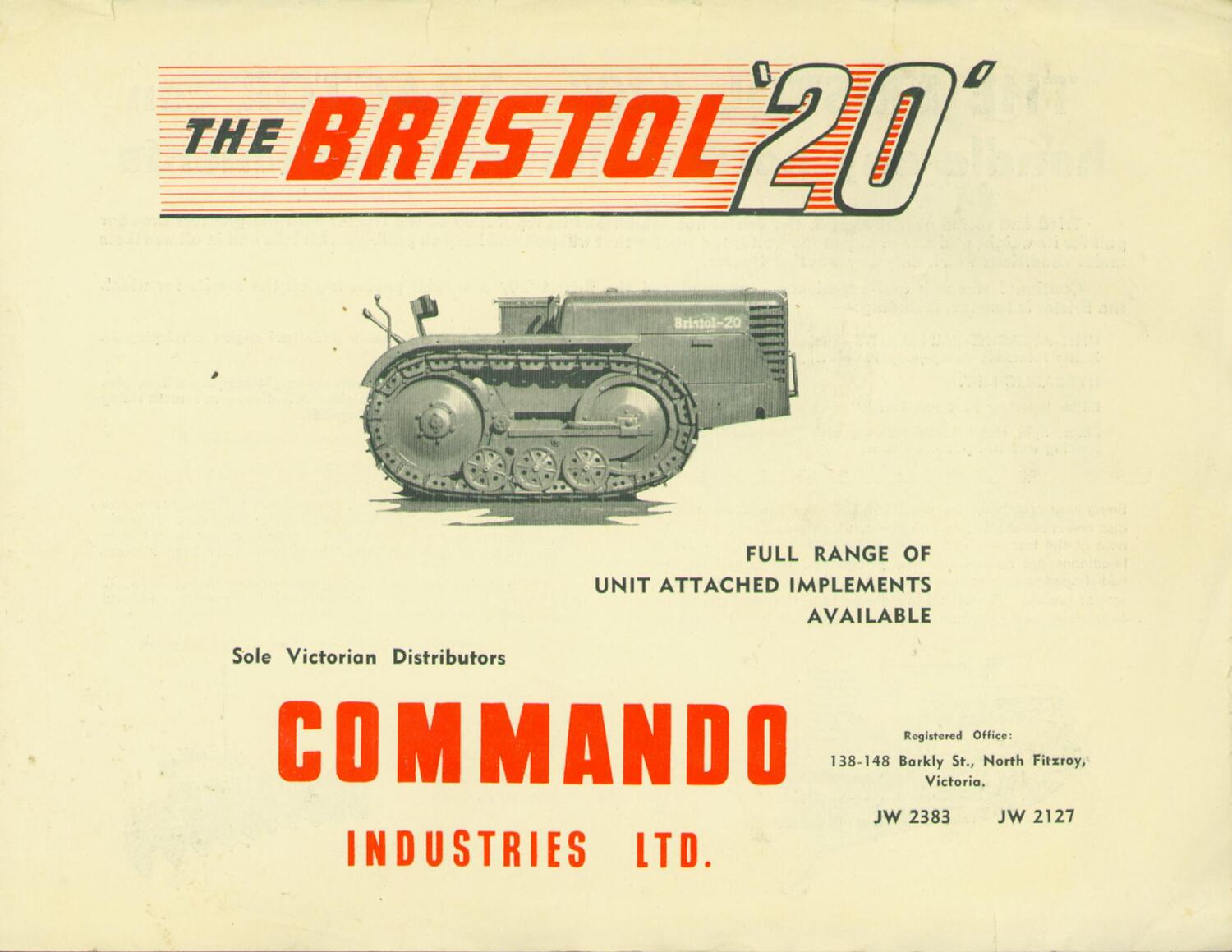 Publicity Brochure - Commando Industries Ltd, Bristol 20 Crawler ...