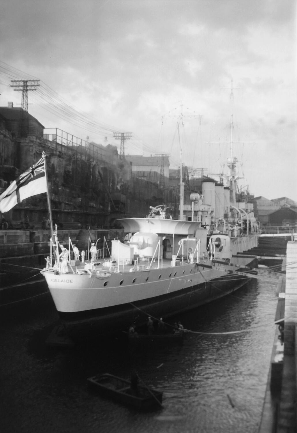 Negative - HMAS Adelaide, Cockatoo Island, New South Wales, World War ...