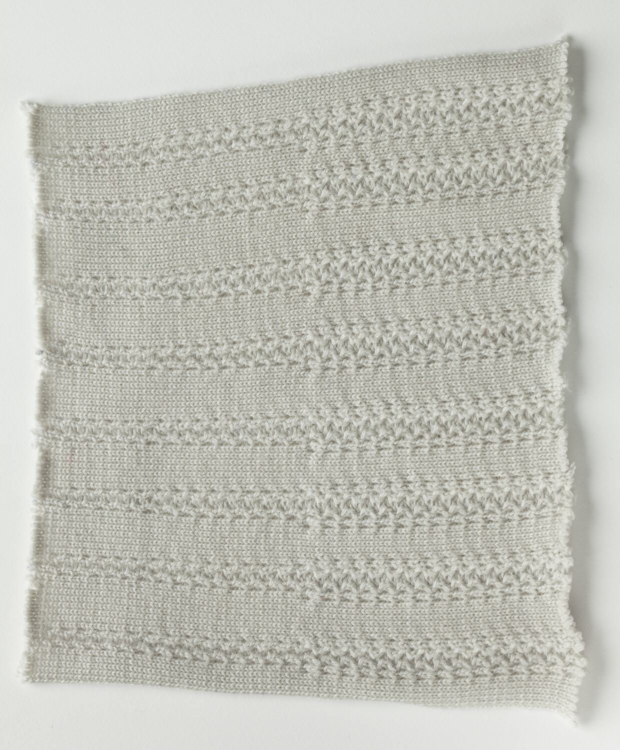 Knitting Sample - Edda Azzola, Cream, Stripe Pattern, circa 1960s
