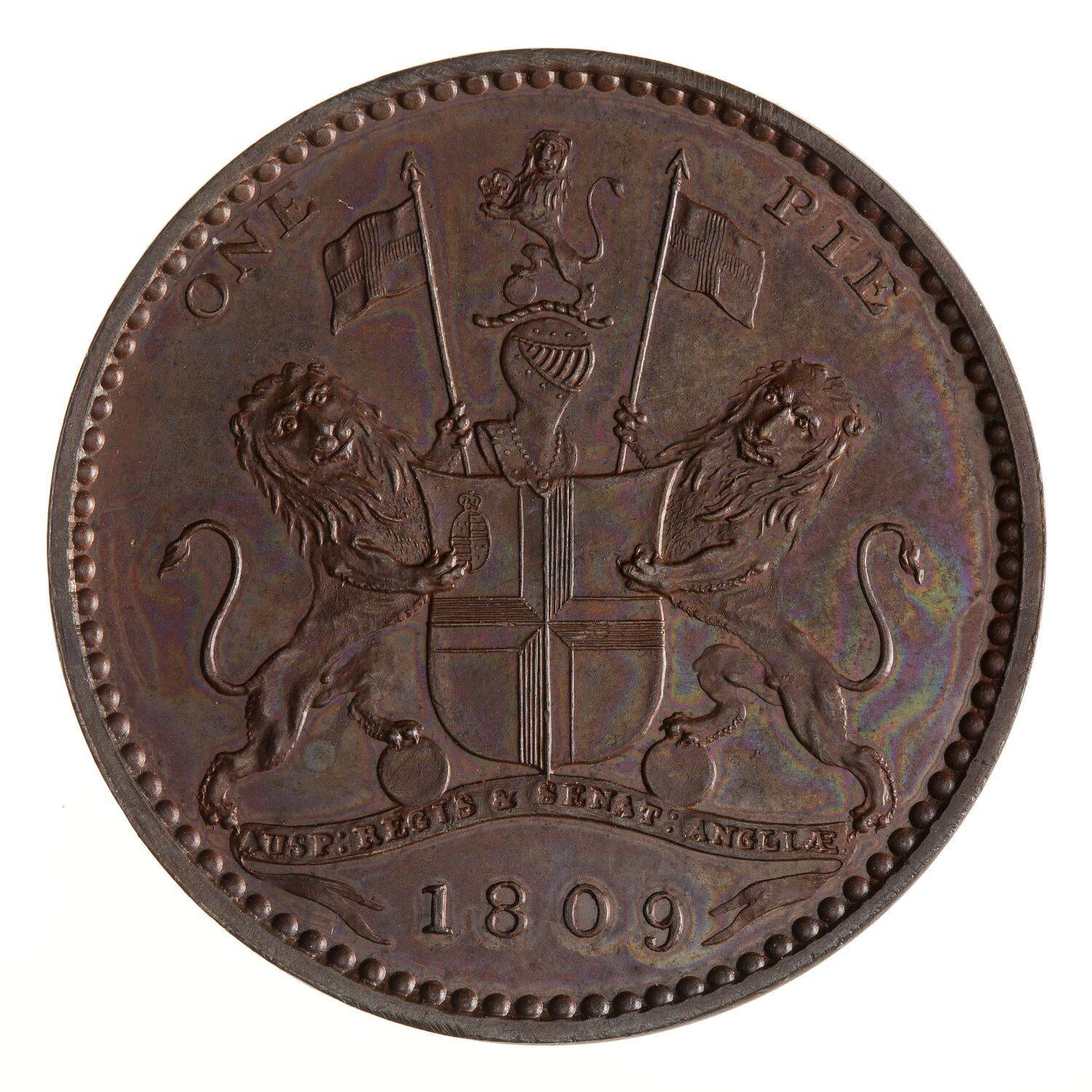 Pattern Coin - 1 Pice, Bengal, India, 1809