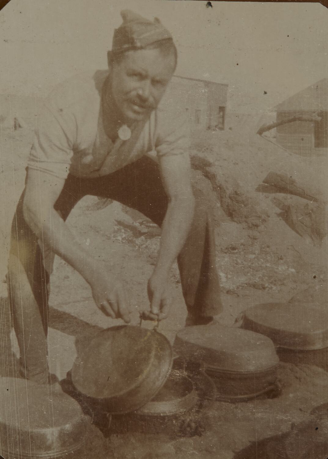 Photograph - Soldier Preparing Food, World War I, 1914-1918
