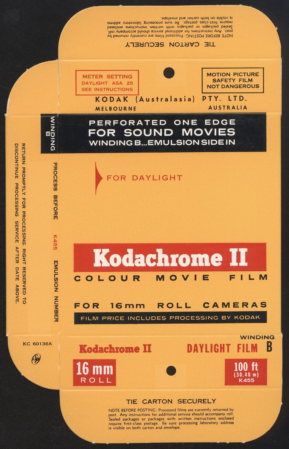 Box - Kodak Australasia Pty Ltd, Kodachrome II Color Movie Film ...