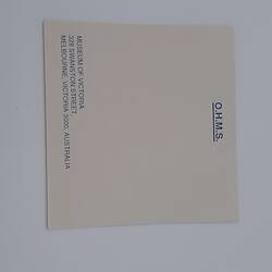 Proforma Labels - Paper, Unused, Museum of Victoria, 1982-2000