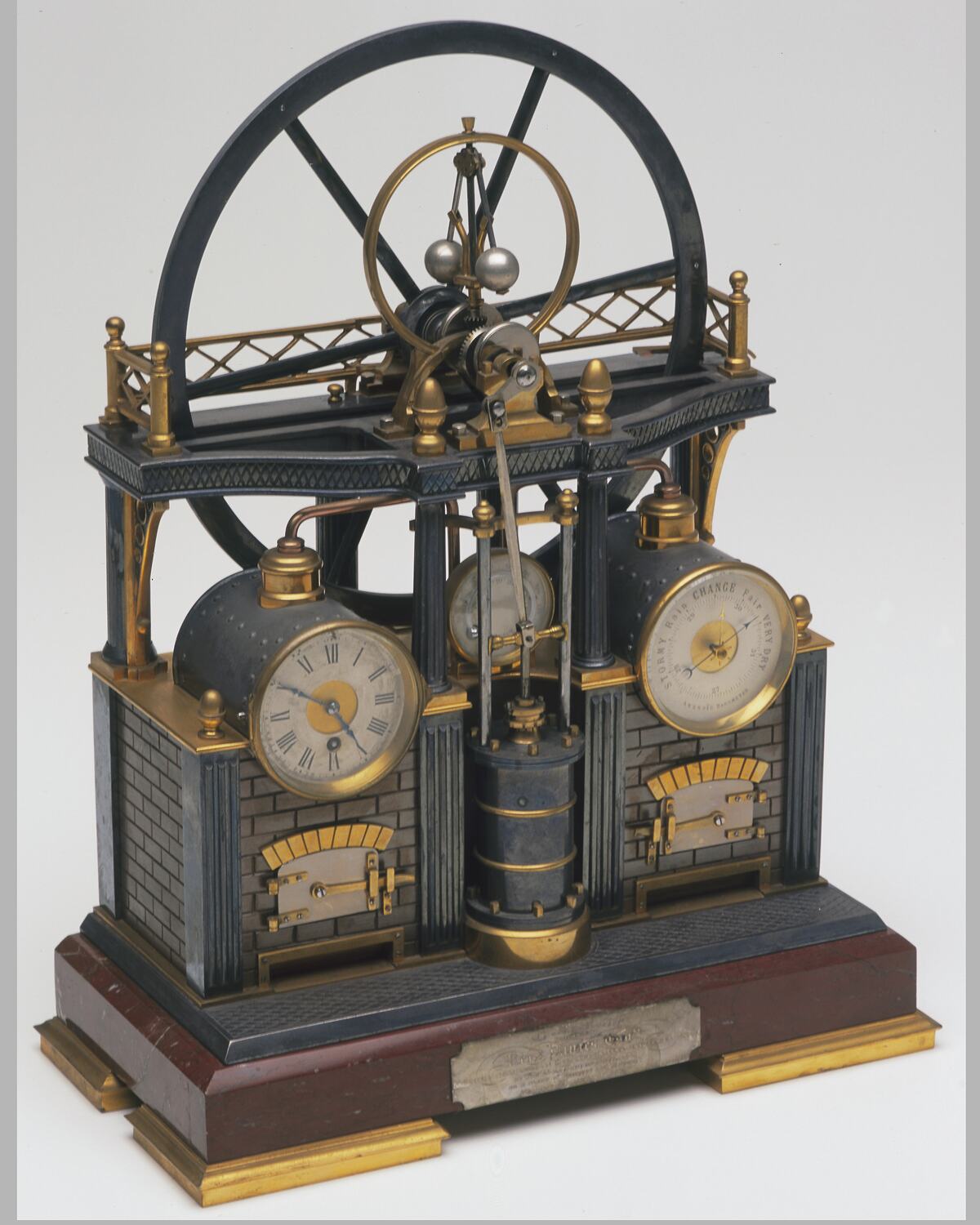 Mantel Clock - Steam Boiler & Engine, Switzerland, circa 1888