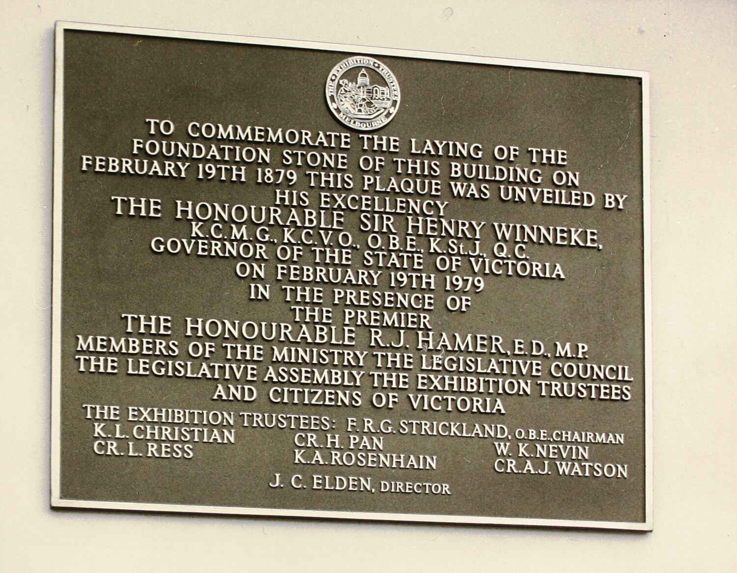 Photograph - Plaque Commemorating the Laying of the Foundation Stone ...