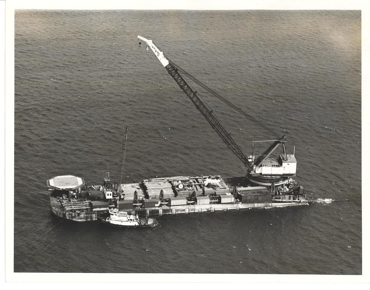 Photograph - Barge Laying Pipe in Bass Strait, circa 1970