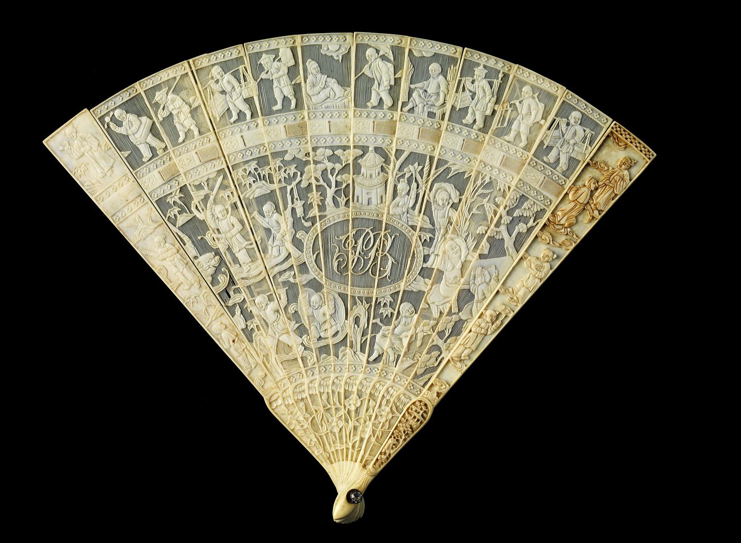 Fan - Carved Bone, China, circa 1880
