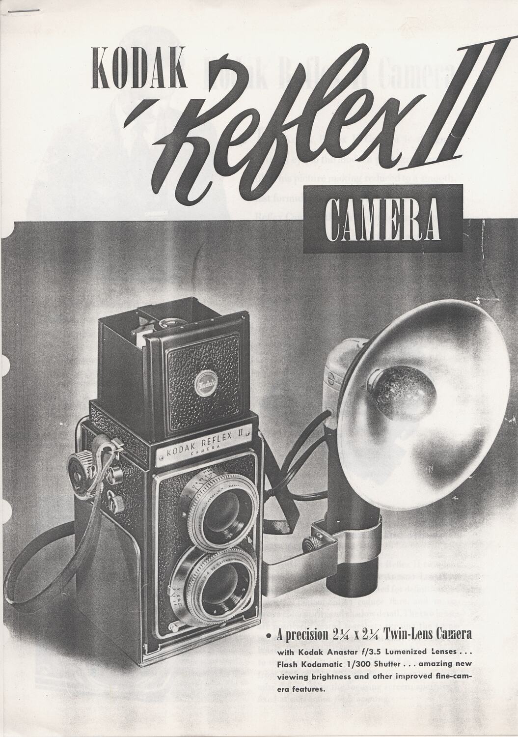 Publicity Brochure - Eastman Kodak, 'Kodak Reflex II Camera', 1949