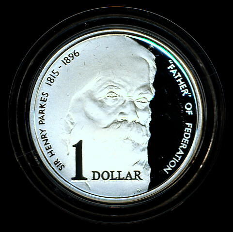 Proof Coin - 1 Dollar, Sir Henry Parkes 1815-1896 Commemorative ...