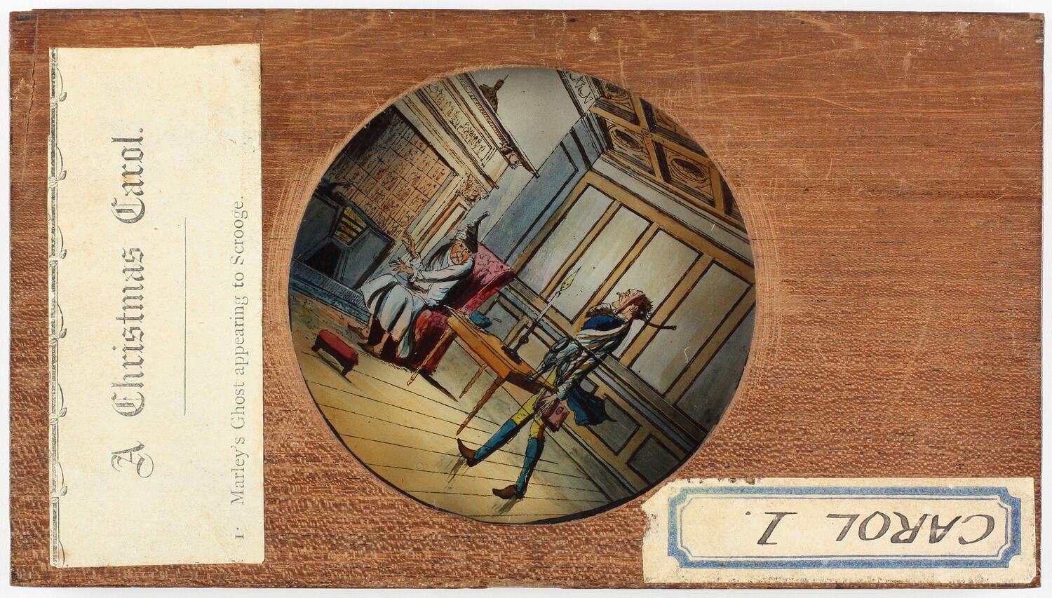Lantern Slide - A Christmas Carol, 'Marley's Ghost Appearing to Scrooge ...