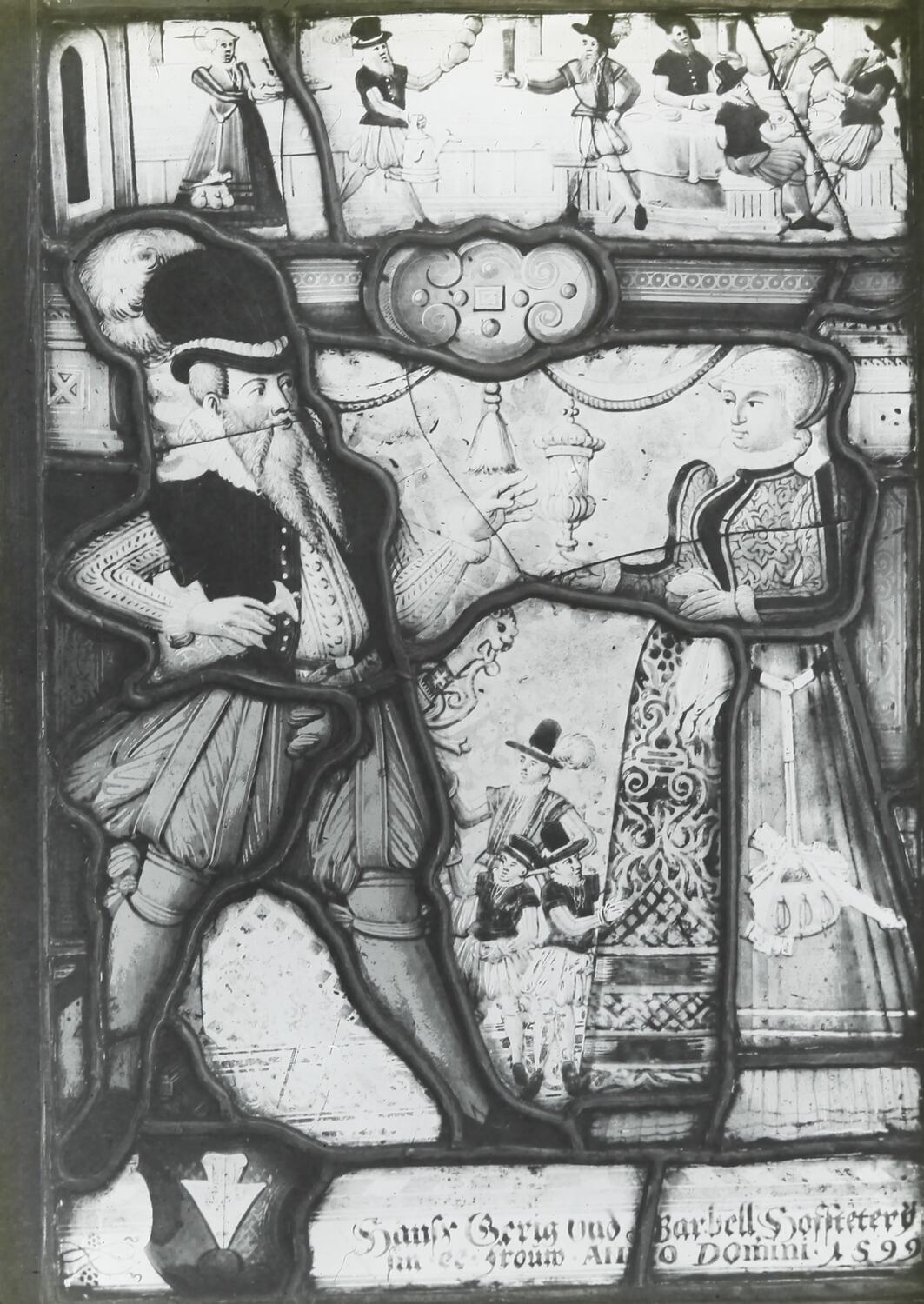 Lantern Slide - Swiss Stained Glass Panel, 1909-1930
