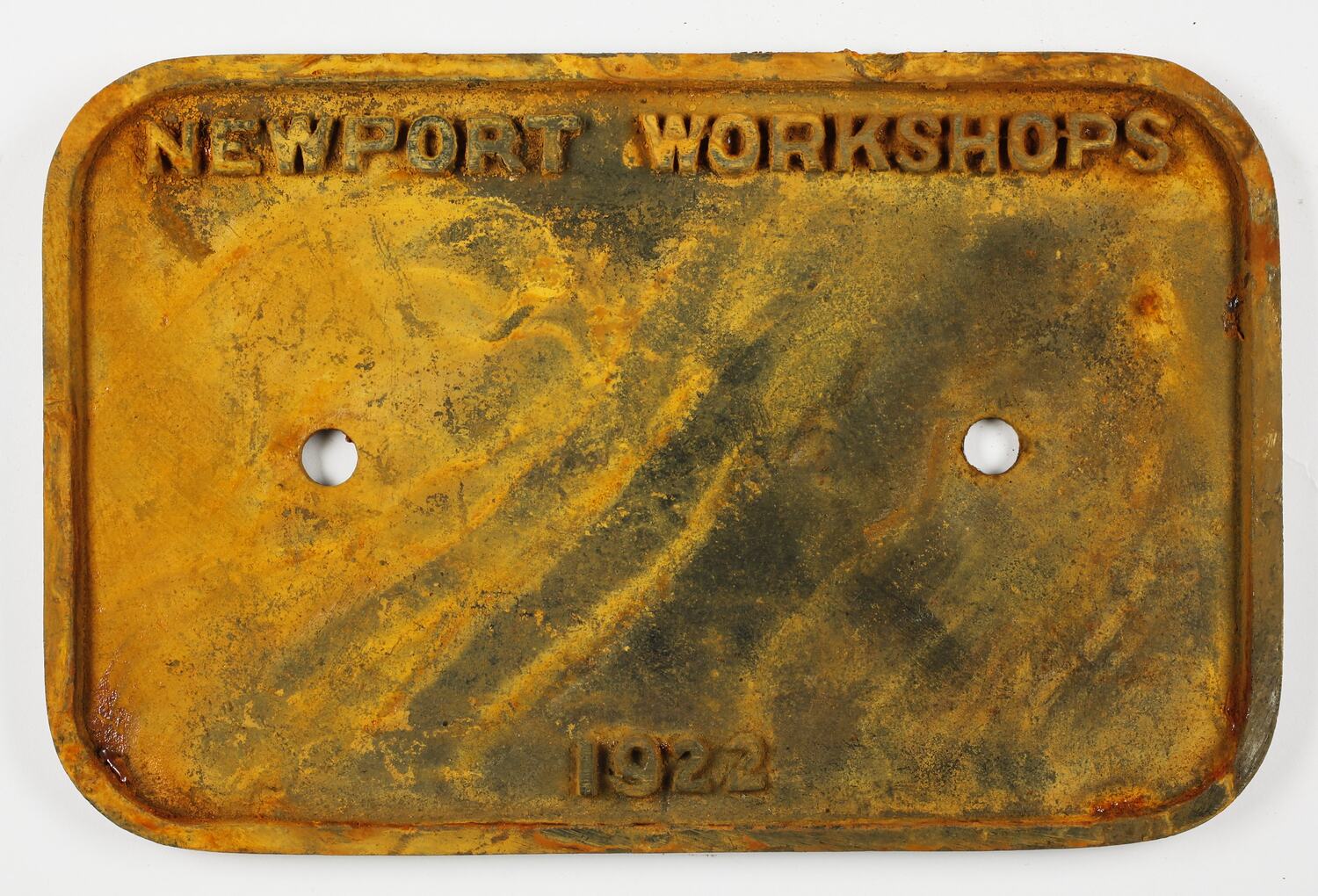 Backing Plate - Victorian Railways, Newport Workshops, 1922