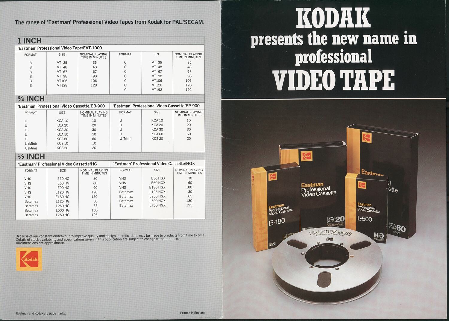 Publicity Leaflet - Kodak Ltd, 'Kodak Presents the New Name in ...