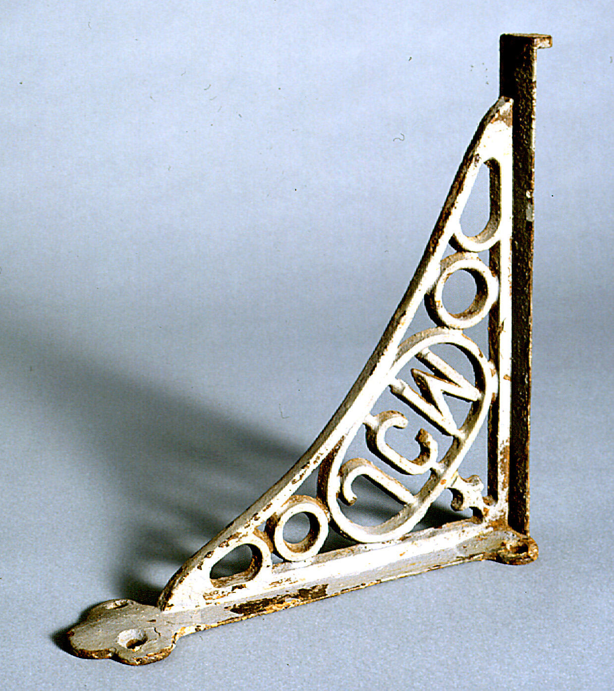 Corner Bracket - 'JCM' Brand, Cast Iron, Grey, circa 1900