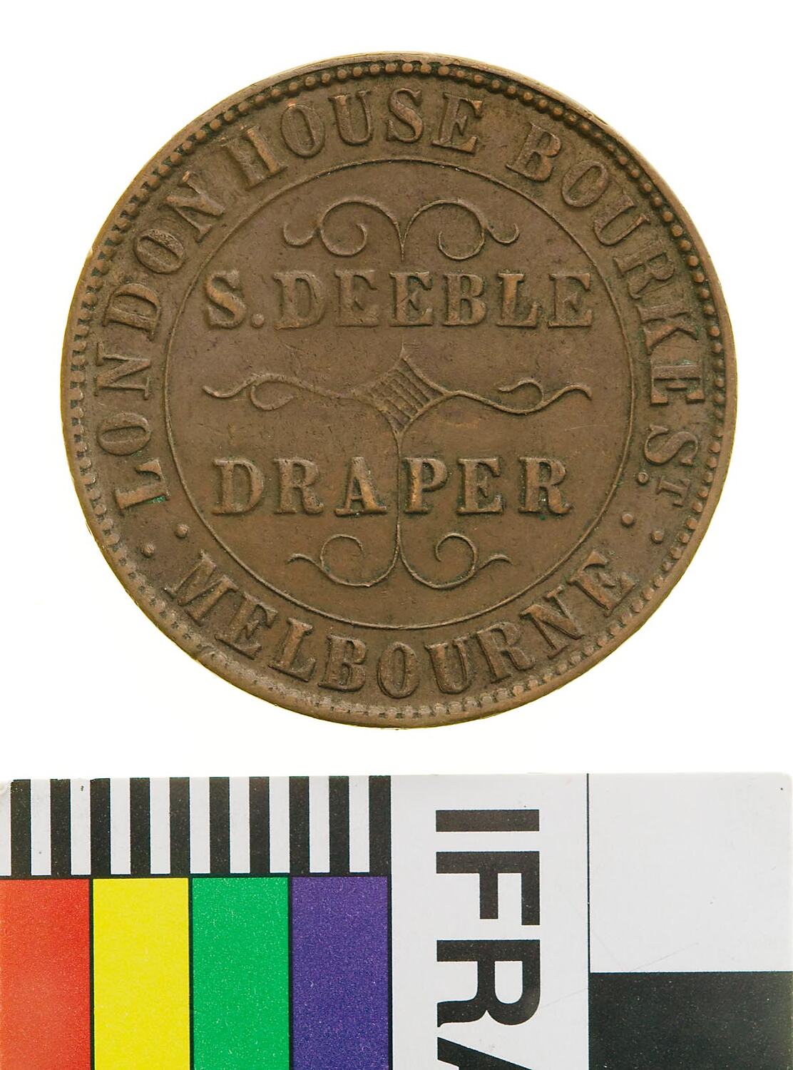 Token - 1 Penny, S. Deeble, Draper, Melbourne, Victoria, Australia, 1862