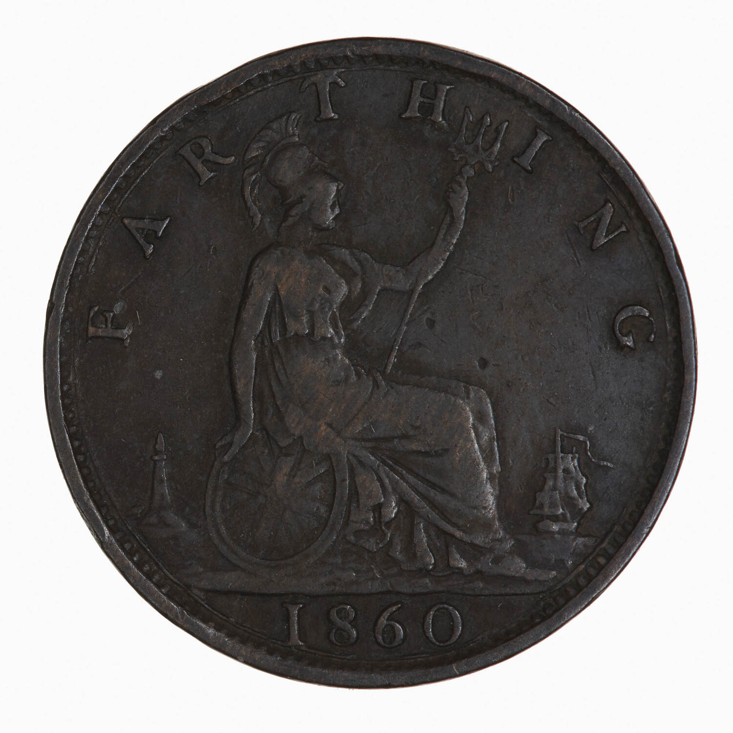 Coin - Farthing, Queen Victoria, Great Britain, 1860