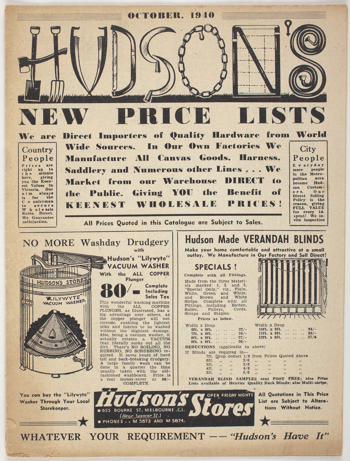 Hudson's Hardware Store, 1920s-1980s