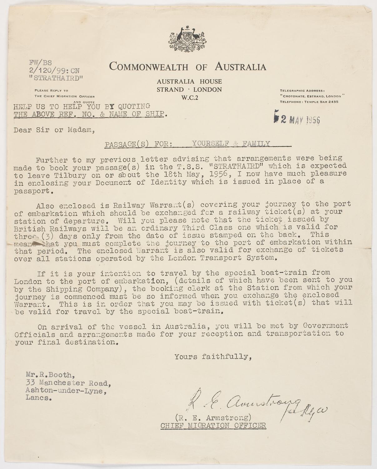 Letter - Information & Documentation for Passage to Australia ...