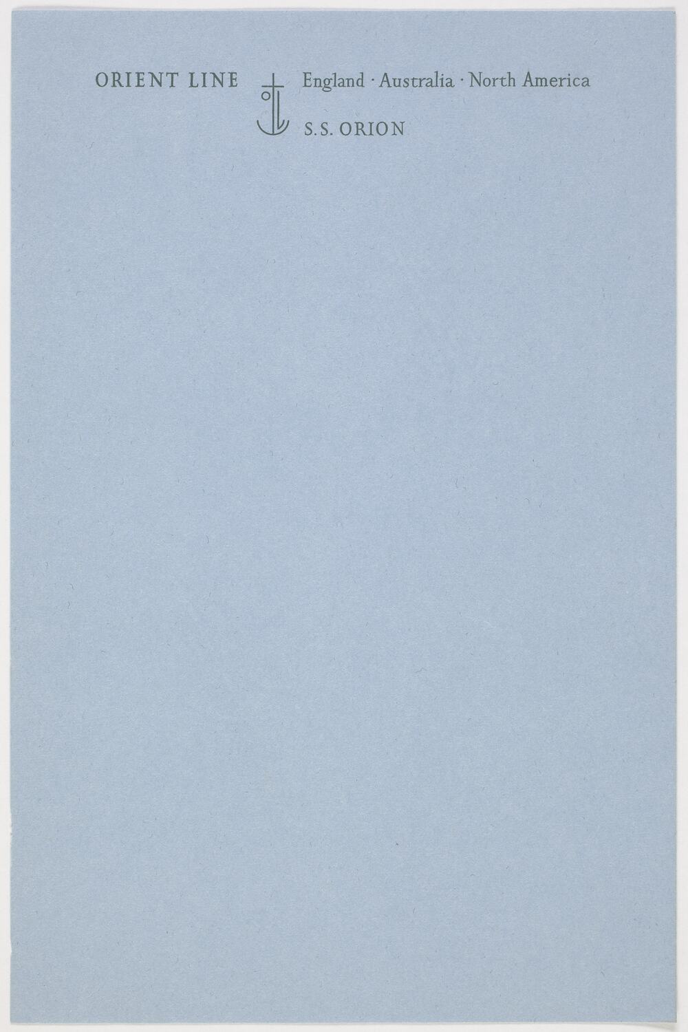 Notepaper - SS Orion, Orient Line, circa 1950s