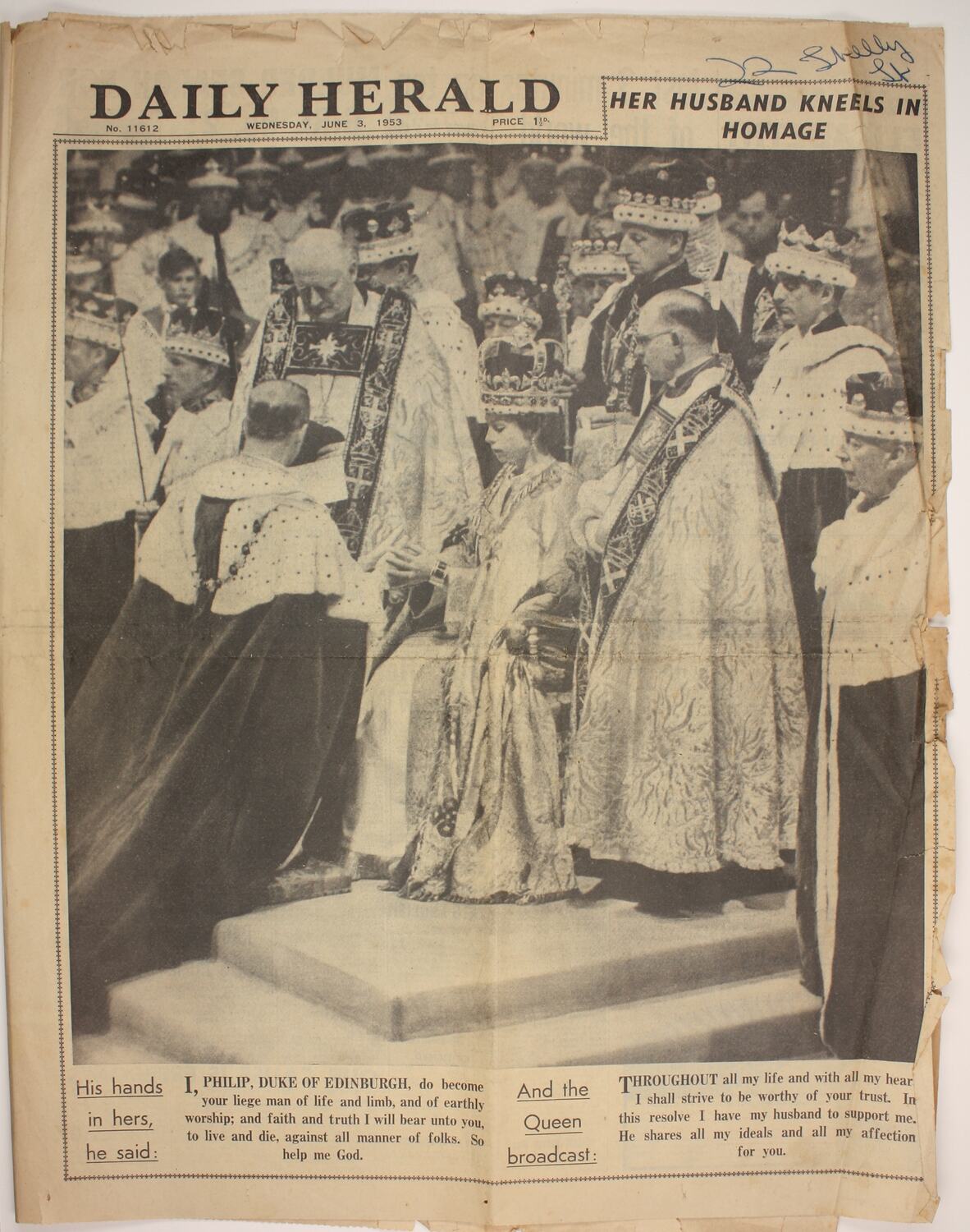 Newspaper - 'Daily Herald', England, 3 Jun 1953