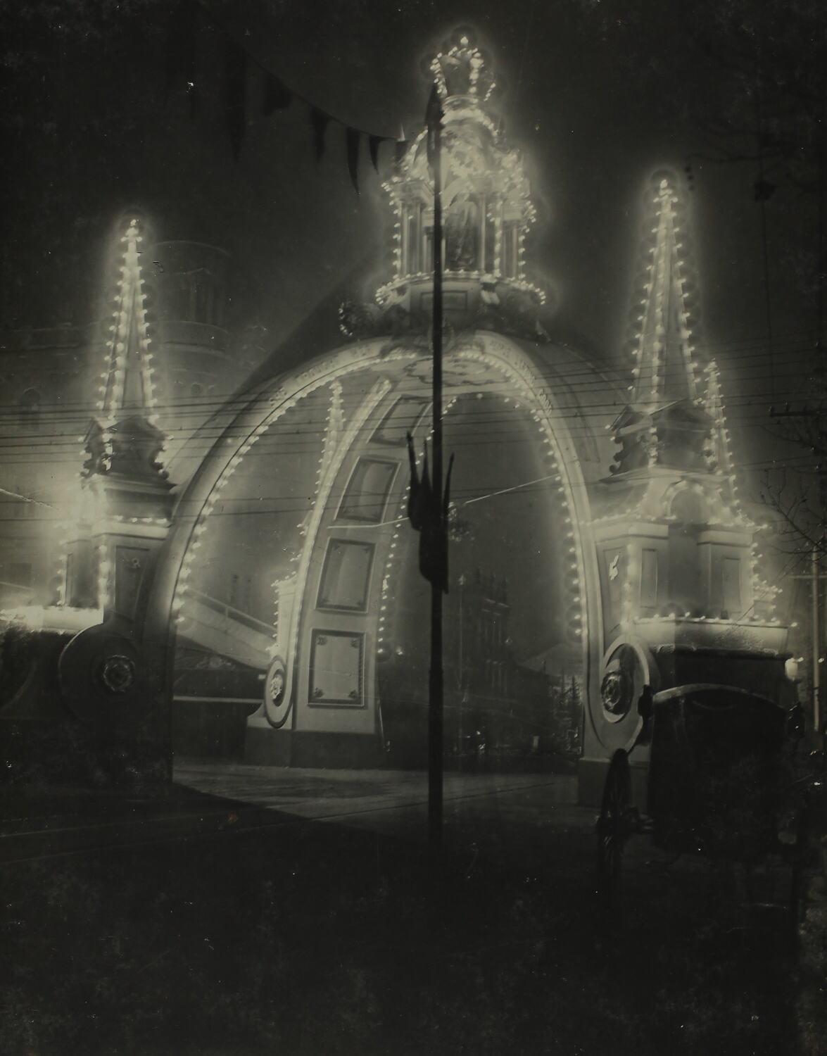 Photograph - 'The Queen Victoria Arch Illuminated', Melbourne, May 1901