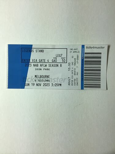 Ticket - AFL Women's (AFLW) Competition Melbourne Versus Geelong ...