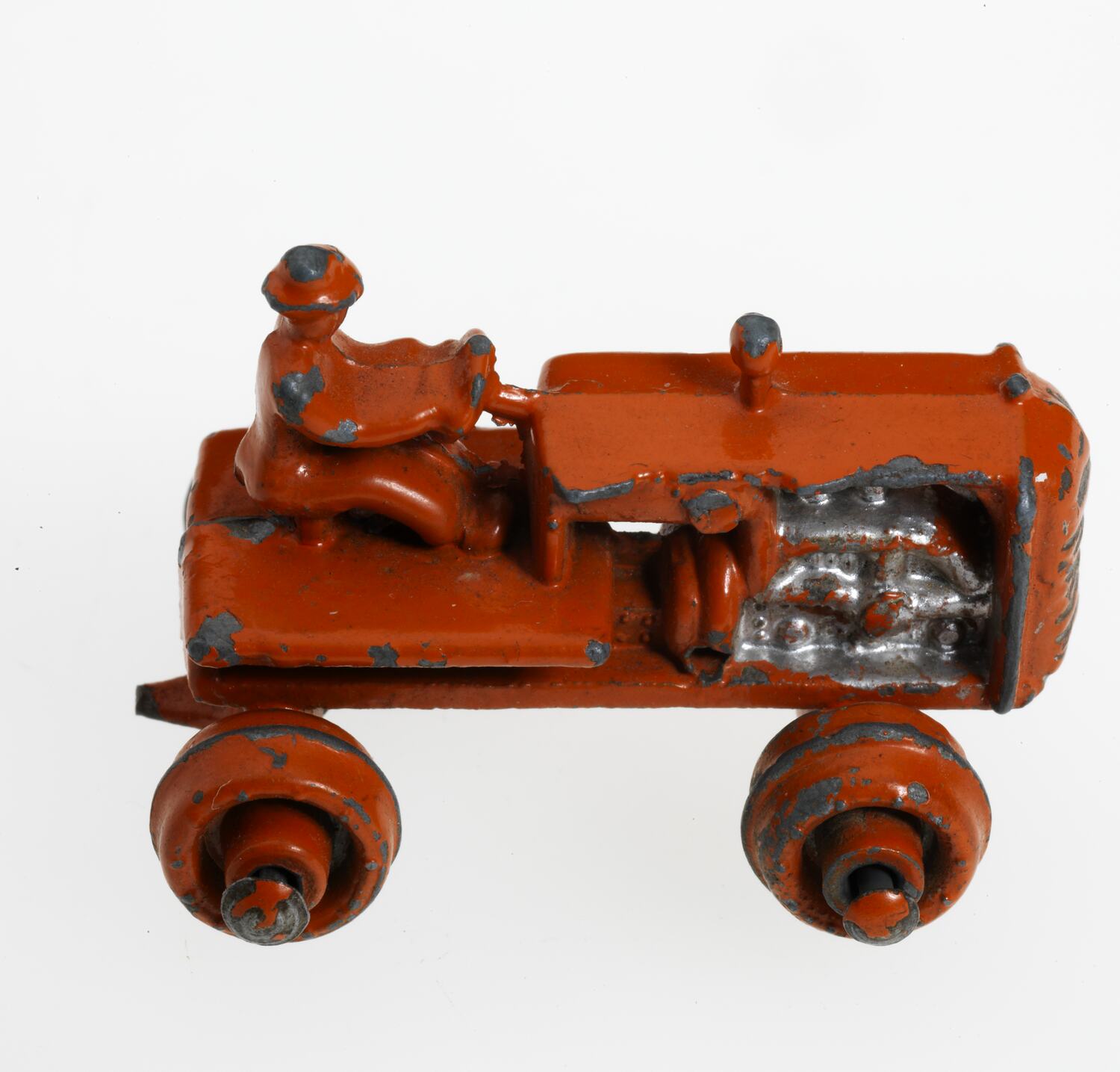 Toy Massey Harris Tractor - Lesney, Matchbox No. 4, Orange, 1950s