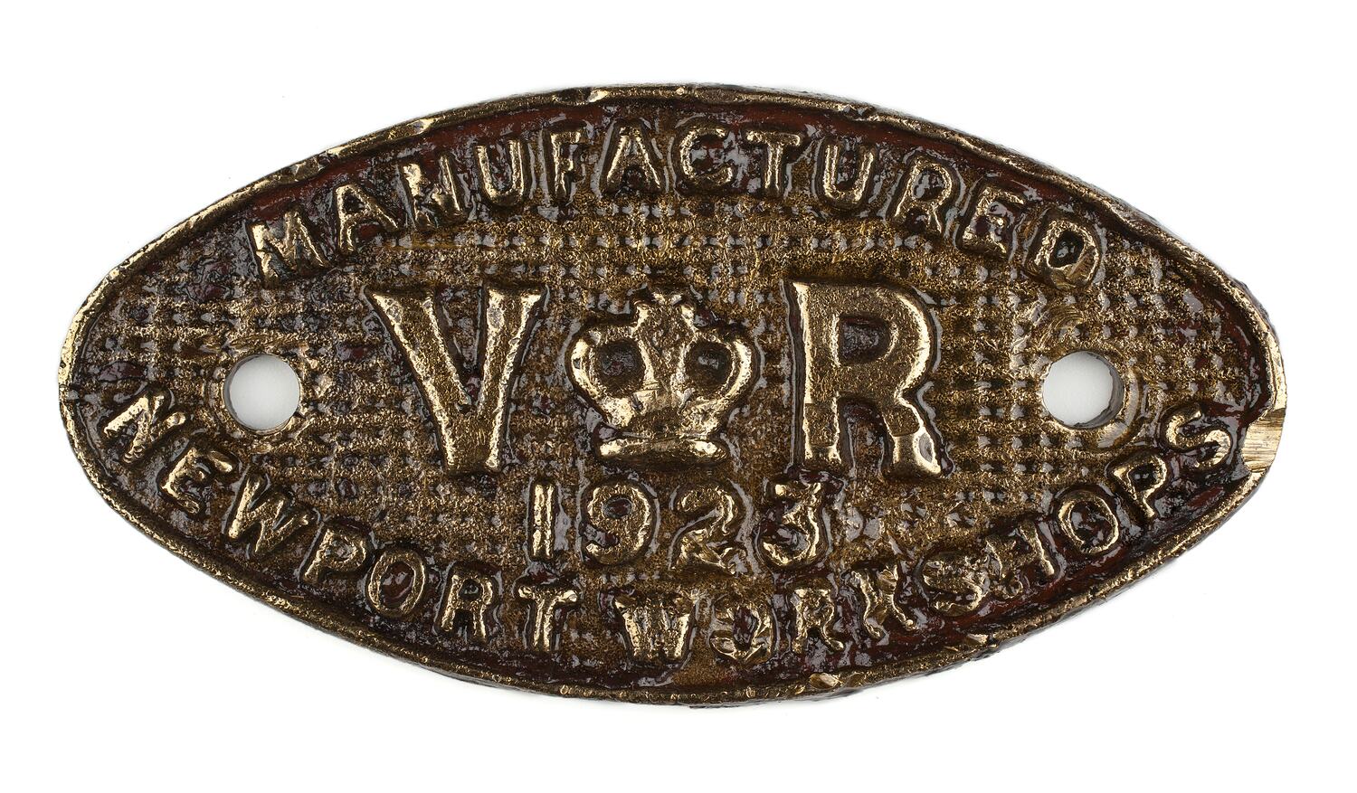 Rollingstock Builders Plate - Victorian Railways, Newport Workshops, 1923