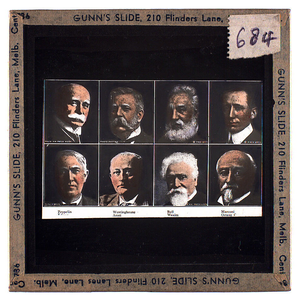 Lantern Slide - Portraits of Eight Famous Engineers & Inventors, 1880s ...