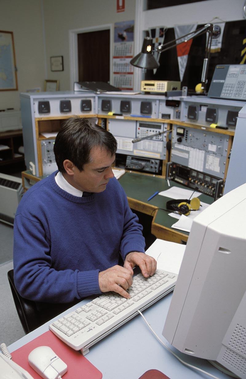 Slide - Operator's Room, Melbourne Coastal Radio Station, Cape Schanck ...
