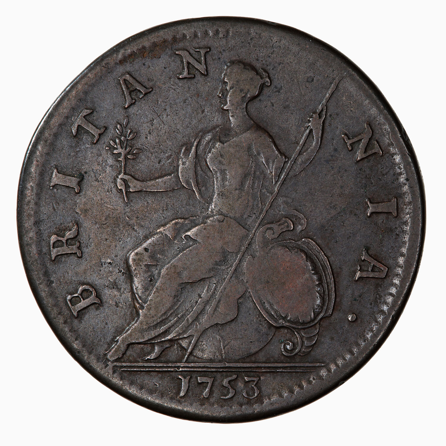 Coin - Halfpenny, George II, Great Britain, 1753