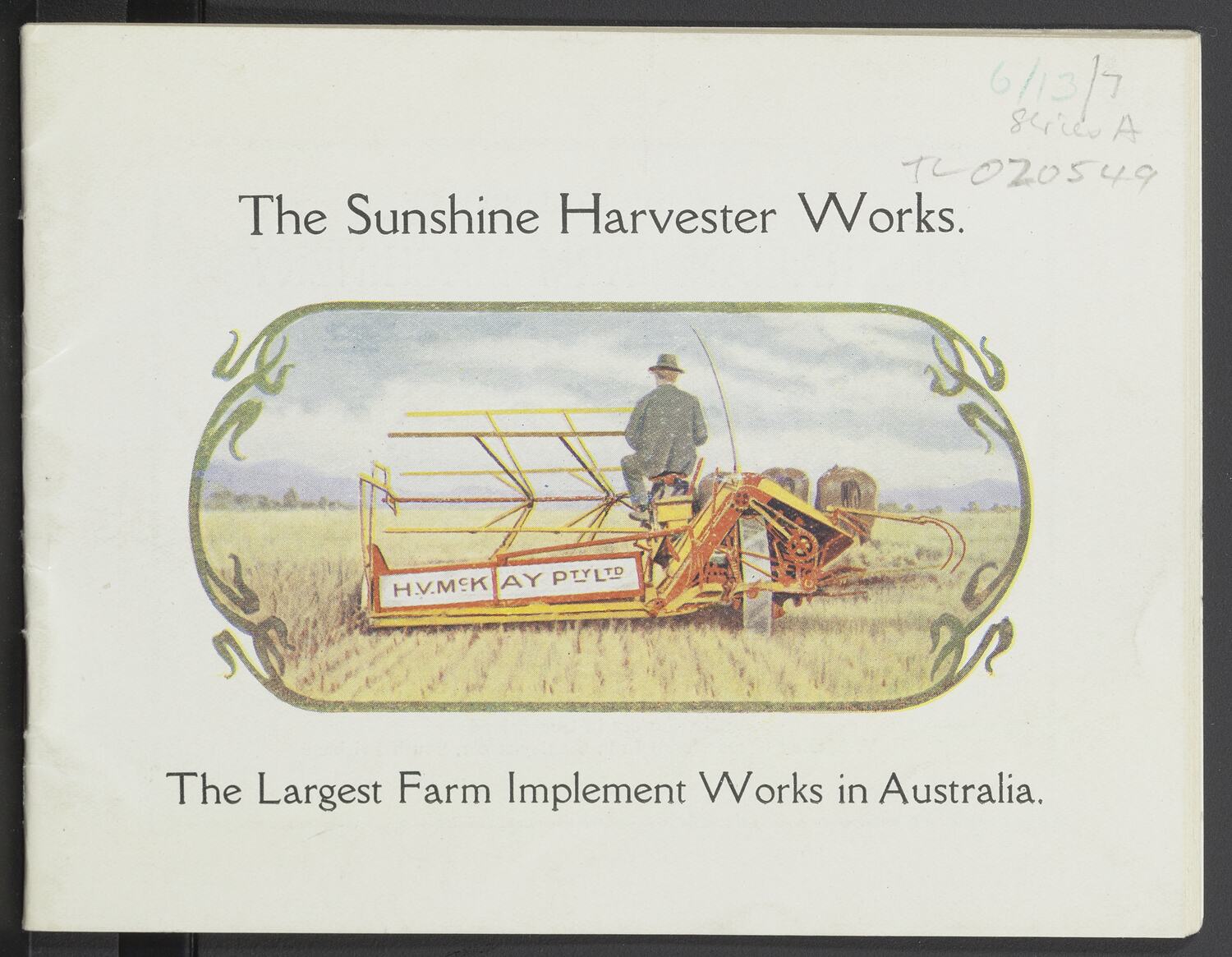 Product Catalogue - H.V. McKay Pty Ltd, 'The Sunshine Harvester Works ...