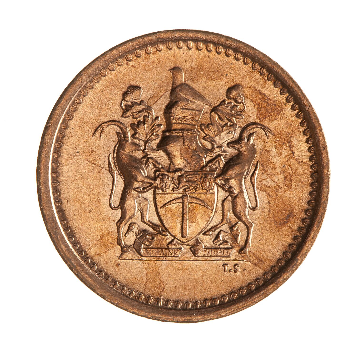 Coin - 1 Cent, Rhodesia, 1972