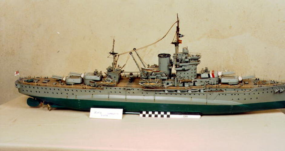 Naval Ship Model - Battleship HMS Warspite, 1915, Model Built 1941