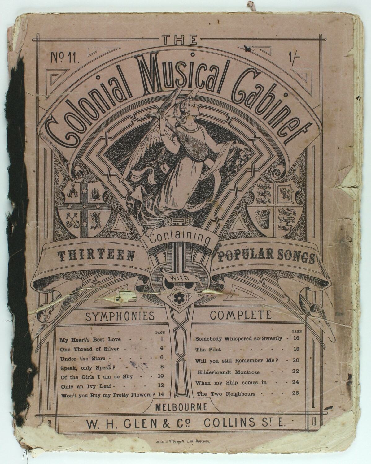 Song Book - 'The Colonial Musical Cabinet', W.H. Glen & Co., Melbourne ...