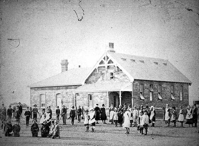 Negative - Children Outside School, Orroroo, South Australia, 1883