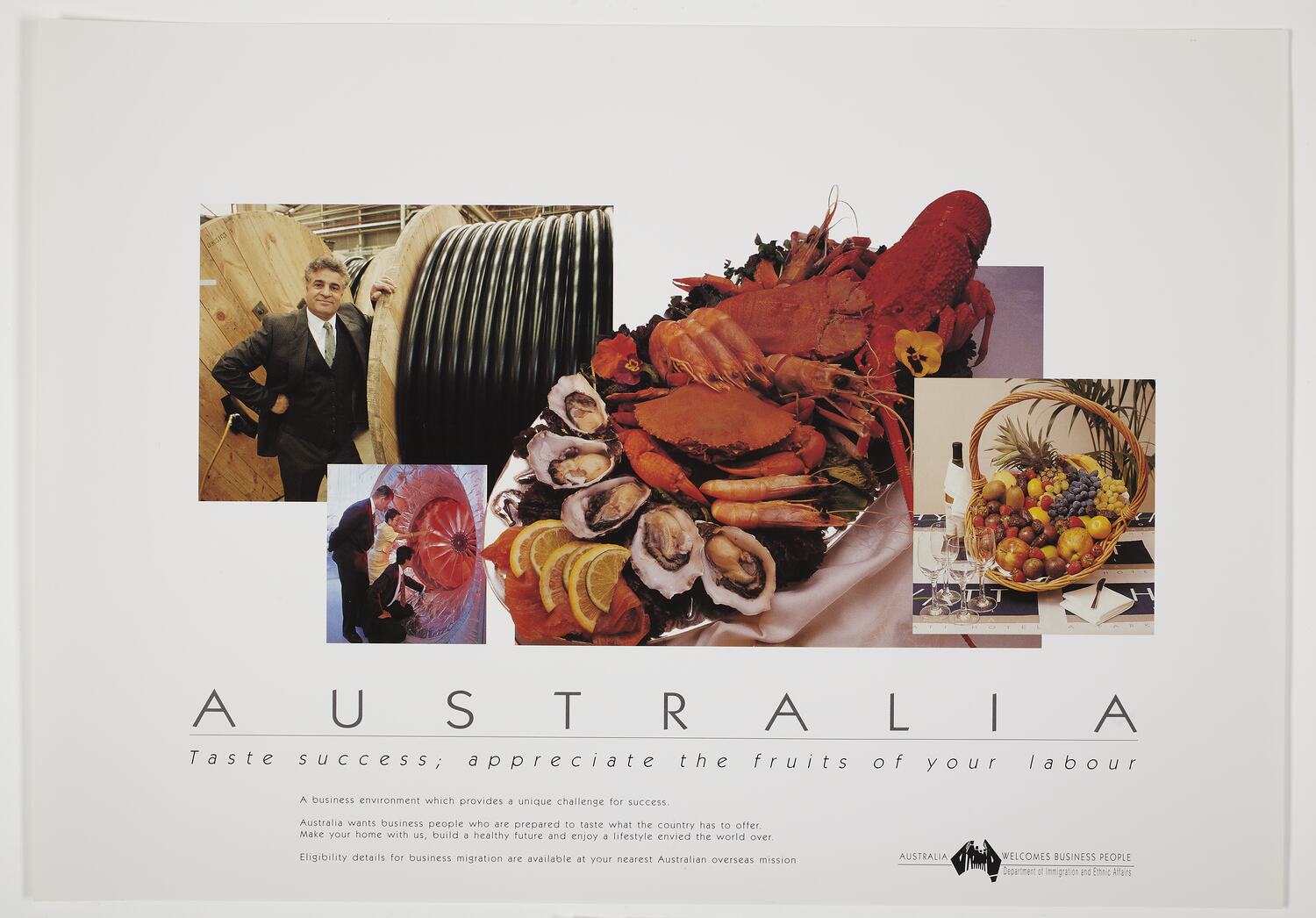 Poster - Australia: Taste Success, Department of Immigration & Ethnic ...