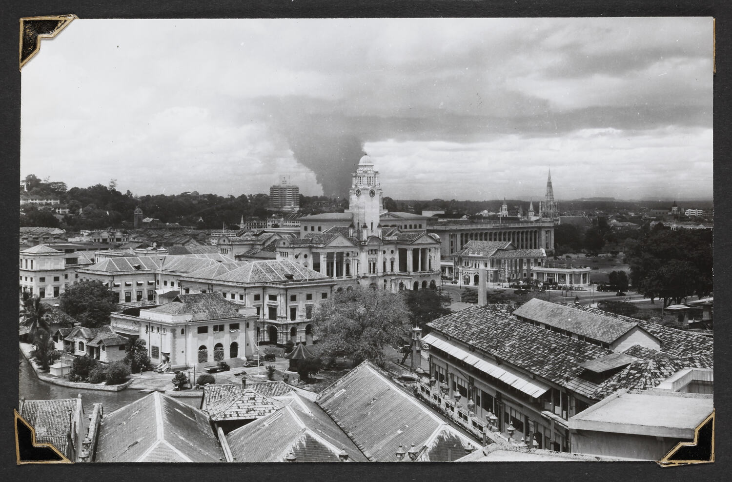 Photograph - 'Destruction of Naval Base', Singapore, 1941