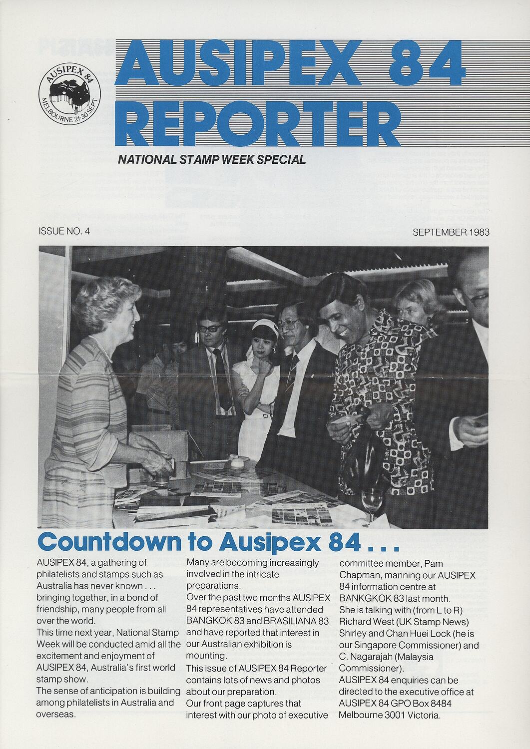 Newsletter - 'Ausipex 84 Reporter', Issue 4, Sep 1983
