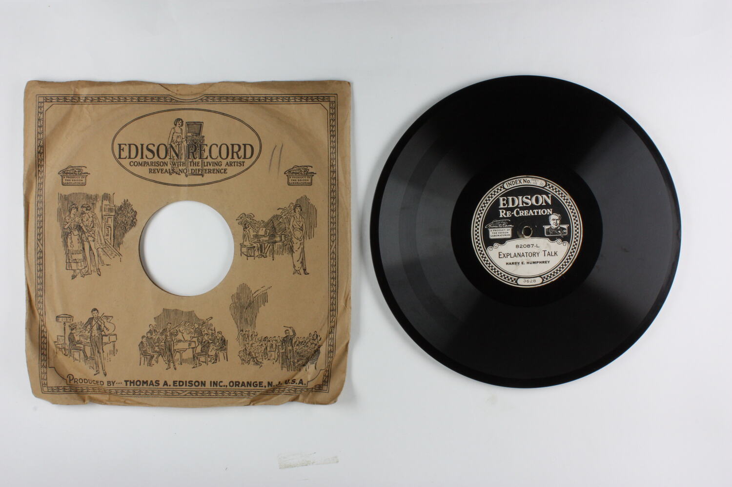 Disc Recording - Edison, Double-Sided, 'Explanatory Talk' & 'Addio Del ...