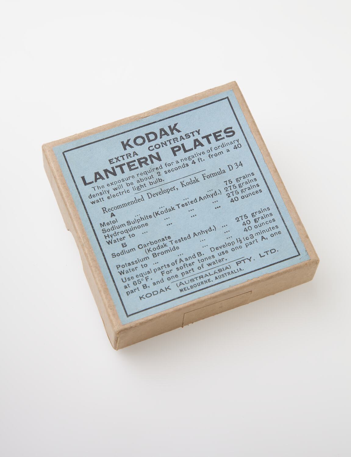 Box - Kodak Australasia Pty Ltd, 'Kodak Extra Contrasty Lantern Plates ...
