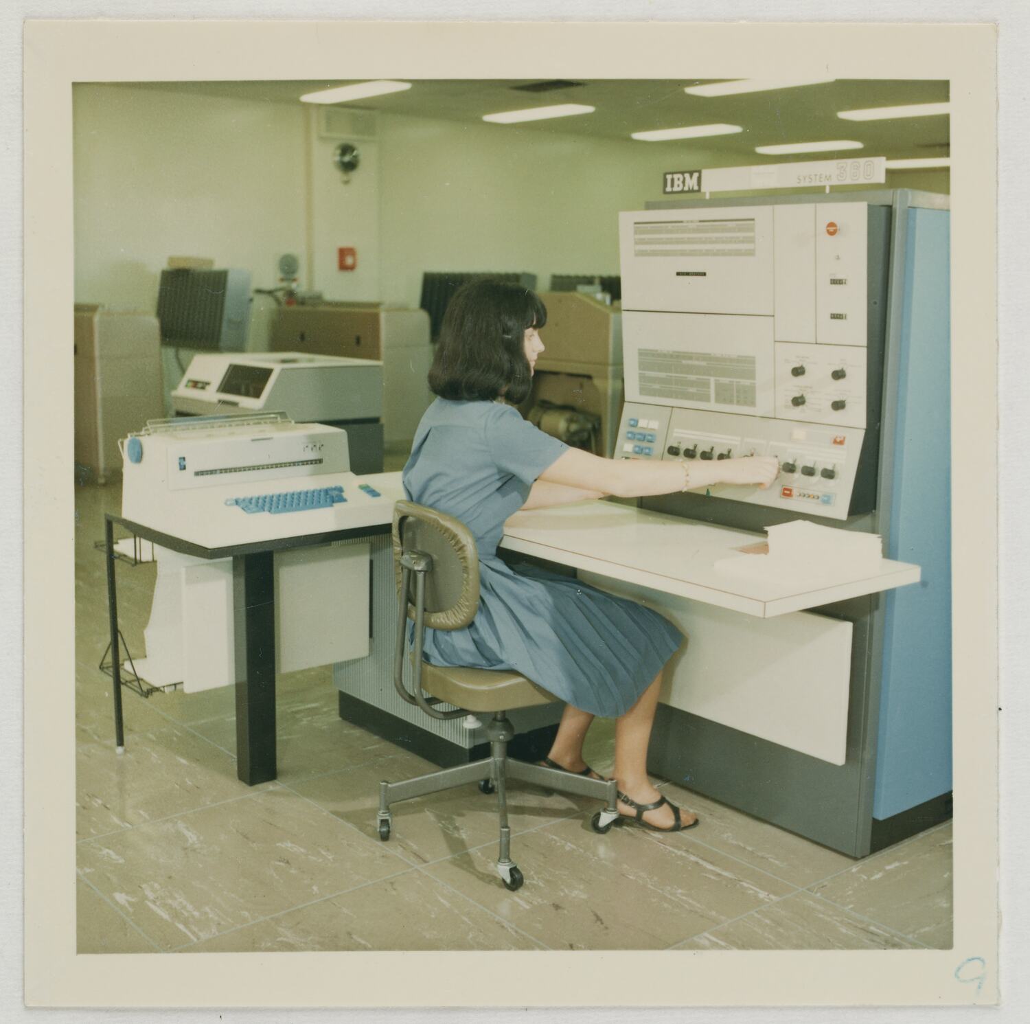 Photograph - Worker Operating IBM 360 Computer, Kodak Factory, Coburg ...