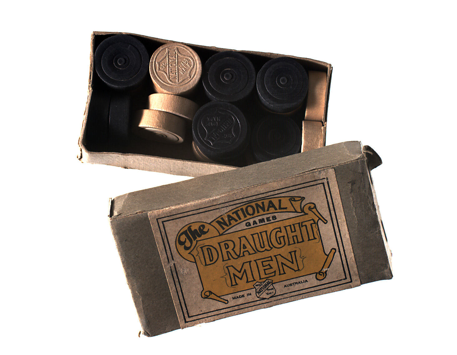 Drafts Set - National Games, Wooden, Boxed, circa 1935-1955