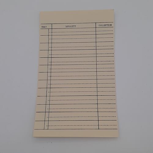 Record Sheets - Paper, Unused, Museum of Victoria, 1950-2000