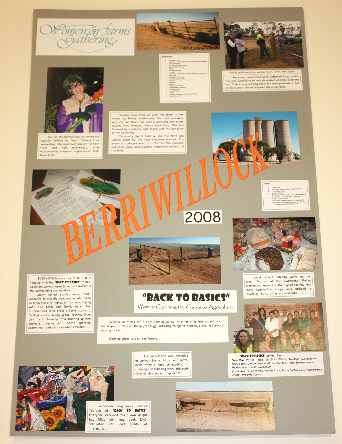 History Board - Women on Farms Gathering, Shepparton, 2007