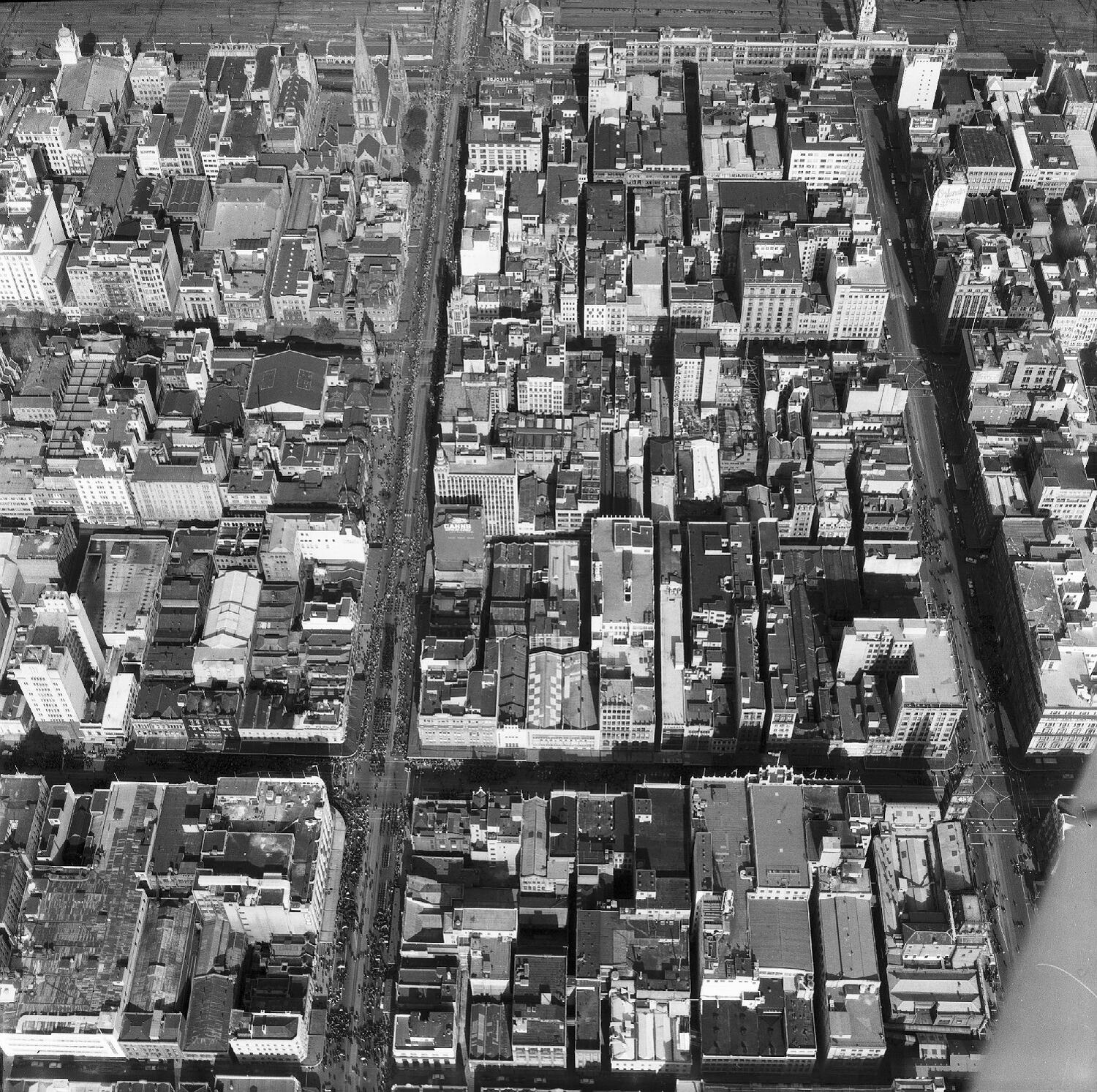 Negative - Aerial View of Melbourne, circa 1965
